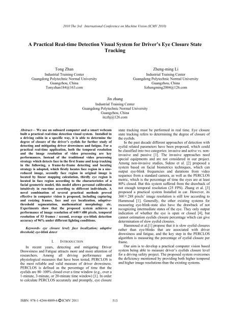 A Practical Real Time Detection Visual System For Drivers Eye Ijcte
