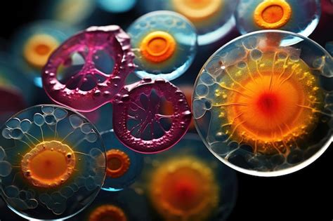 Premium Photo Vibrant Stained Bacterial Cells On Microscope Slide