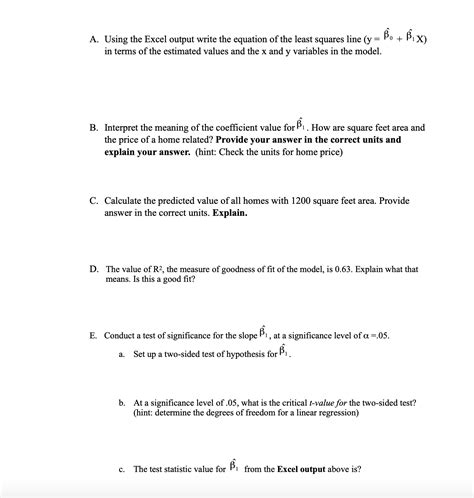 Solved Use Data Analysis In Excel To Conduct The Analysis