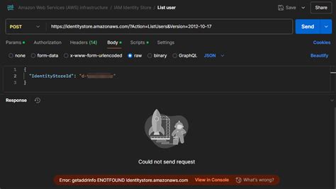 Amazon Web Services Calling Aws Identity Store Listusers Api In Postman Stack Overflow