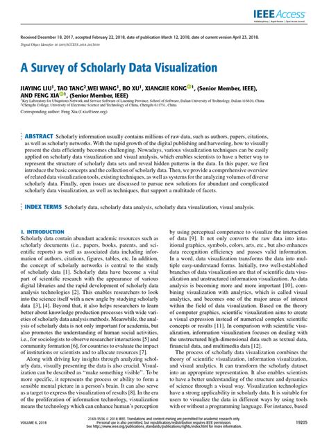A Survey Of Scholarly Data Visualization Pdf