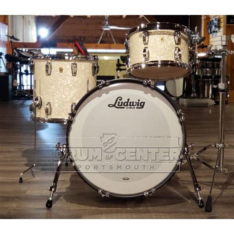 Ludwig Legacy Mahogany 3pc Drum Set Vintage White Marine Dcp