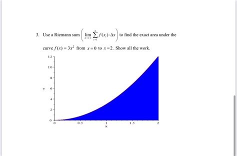 Solved Use A Riemann Sum To Find The Exact Area Under The