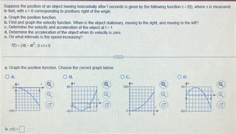 Solved Suppose The Position Of An Object Moving Horizontally Chegg
