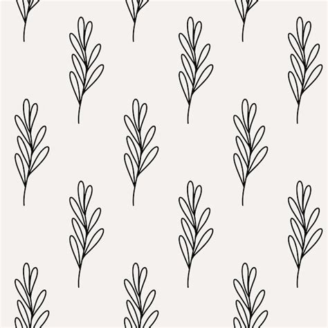 Premium Vector Minimalistic Botanical Seamless Pattern Floral Background