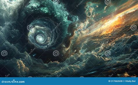 Intriguing Vortex Formation In The Sky Generative AI Stock Photo Image Of Intense Formation