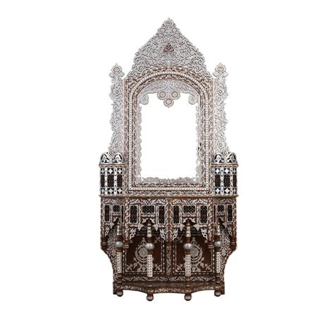 Rashid Bone Inlay Mirror Console Antique Console Table With Mirror