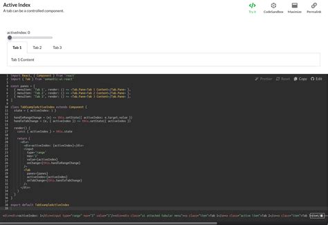 Tab Example Active Index Function Component Issue 4289 Semantic