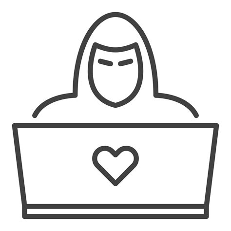 Hacker With Laptop Outline Icon Or Symbol 50570113 Vector Art At Vecteezy