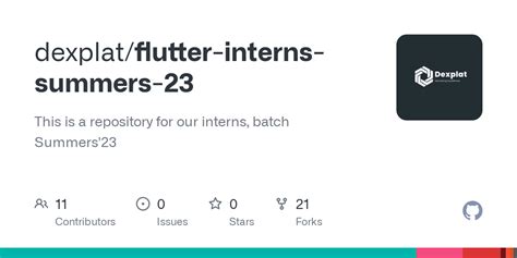 GitHub Dexplat Flutter Interns Summers 23 This Is A Repository For