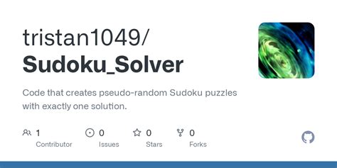 Github Tristan1049sudokusolver Code That Creates Pseudo Random