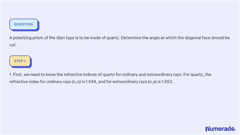 ⏩solveda Polarizing Prism Of The Glan Type Is To Be Made Of Quartz