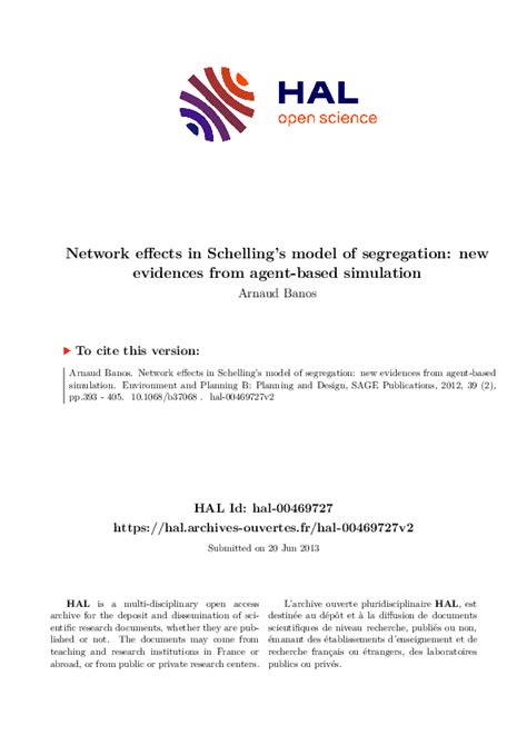 Pdf Network Effects In Schellings Model Of Segregation New Evidence