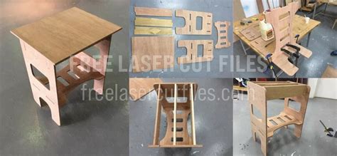 Easy Assembly Side Table Dxf Template For Laser Cutting — Free Laser