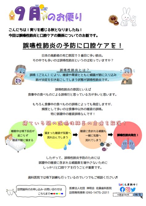 誤嚥性肺炎と口腔ケアの関係 ｜インフォメーション｜佐藤歯科医院
