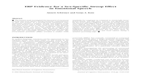 Pdf Erp Evidence For A Sex Specific Stroop Effect In Emotional Pubmanmpdlmpgdepubman
