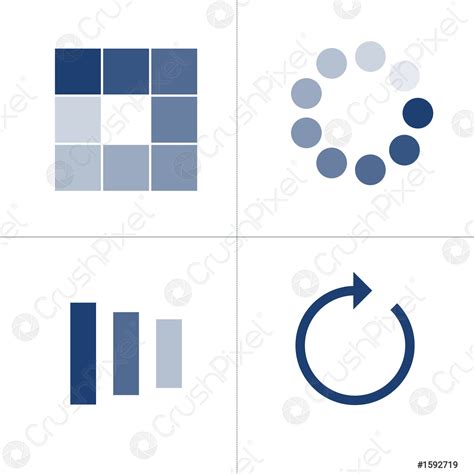 Loading Icon Set With Different Shapes Square Circle Arrow Buffer
