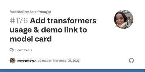 Add Transformers Usage Demo Link To Model Card Issue Facebookresearch Nougat GitHub
