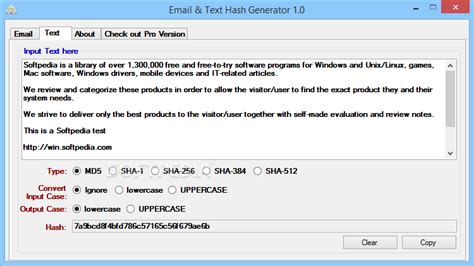 Email Text Hash Generator Download Softpedia