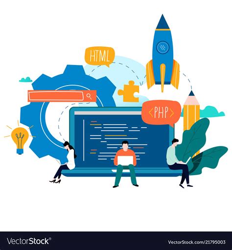 Coding Programming Application Development Vector Image