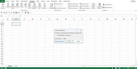Ms Excel Now Function To Return The Current Date And Time