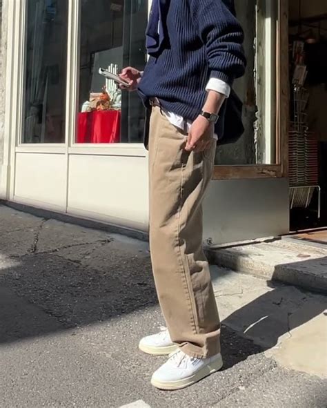 남자 코디 베이지 팬츠 절개 컬러 다잉 데님 세미와이드 와이드핏 캠퍼스룩 데일리룩 Youtube