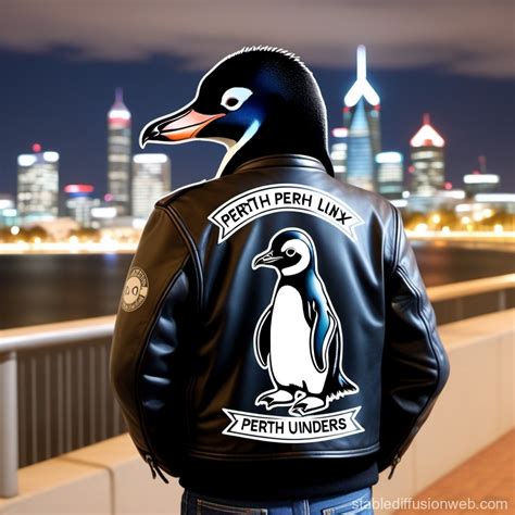 Linux Penguin In Perth Motorcycle Jacket Stable Diffusion Online