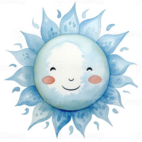 Cute Blue Sun 26793056 Png