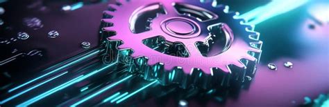 Ai And Machine Learning Concepts Gear Wheels High Tech Digital Engineering And Science