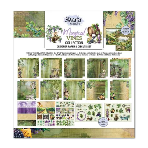 3 Quarter Designs Magical Vines Collection Designer Paper And Diecuts