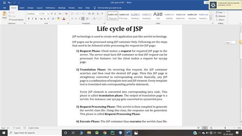 Life Cycle Of Jsp Youtube