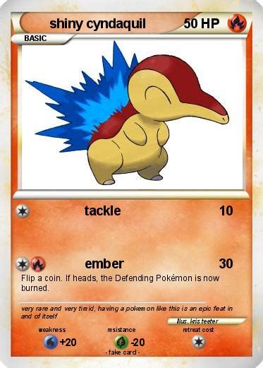 Pokémon Shiny Cyndaquil Tackle My Pokemon Card