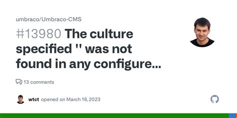 The Culture Specified Was Not Found In Any Configured Sources For