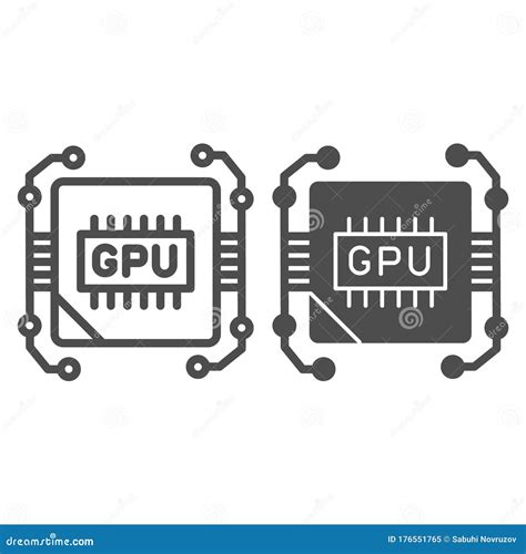 Circuit And Video Chip Line And Solid Icon Graphic Processor Core Hardware Unit Symbol