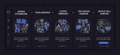 Common Genetic Diseases Onboarding Vector Template Onboarding Menu App Vector Onboarding Menu