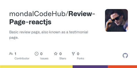 Github Mondalcodehubreview Page Reactjs Basic Review Page Also