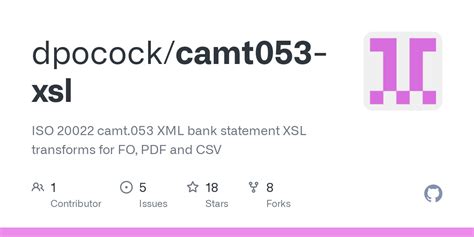Github Dpocockcamt053 Xsl Iso 20022 Camt053 Xml Bank Statement Xsl Transforms For Fo Pdf