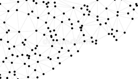 Abstract Geometric Network Background With Interconnected Black Dots