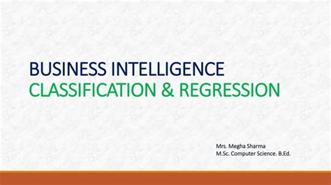 Classification And Regression Pptx Computing Technology And Computing