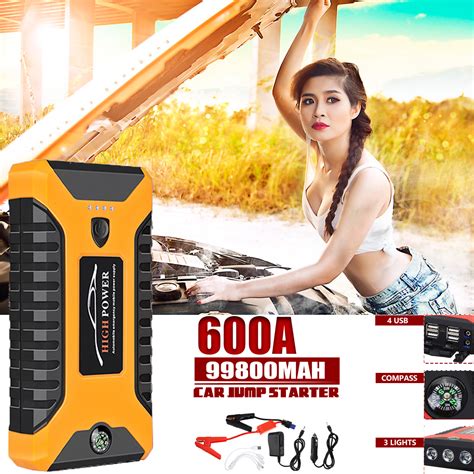 F️แบตเตอรี่รถยนต์ฉุกเฉิน 99800mah สามารถจ่ายไฟ 12v สามารถชาร์จมือถือได้ แบตเตอรี่กู้ภัยพกพาได้