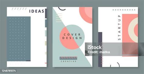 바우하우스로 설정된 템플릿과 힙스터 스타일의 그래픽 기하학적 요소를 다룹니다 벡터 일러스트레이션 0명에 대한 스톡 벡터 아트 및 기타 이미지 Istock