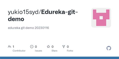 GitHub Yukio15syd Edureka Git Demo Edureka Git Demo 20230116