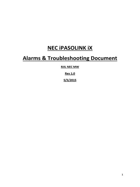 rjil ipasolink ix alarms and troubleshooting pdf pdf