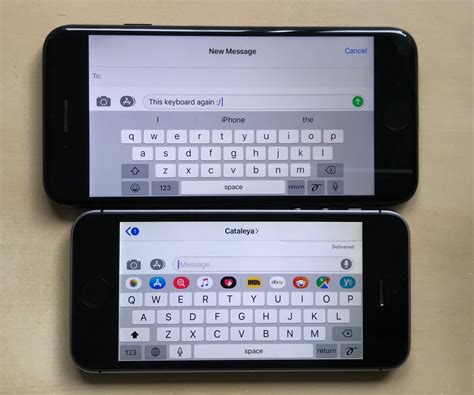 The Landscape Keyboard Of Iphone 7 Is Narrower Than The Landscape Keyboard Of Iphone Se Even