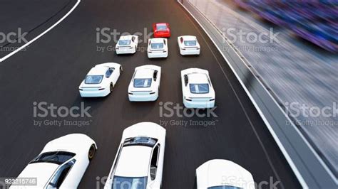 리더십 개념입니다 빨간 차는 지도자 모션에 경마장에 경주 하는 미국 주식 자동차 스톡카에 대한 스톡 사진 및 기타 이미지 스톡카 스톡카 경주 3차원 형태 Istock