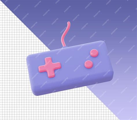 3d 만화는 Ui Ux 웹 모바일 앱 소셜 미디어 디자인을 위한 간단한 복고풍 게임 조이스틱 아이콘을 렌더링합니다 프리미엄 Psd 파일