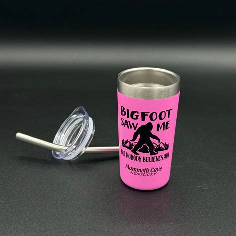 Bigfoot Insulated Shot Glass Lid And Straw — Big Mikes Rock Shop