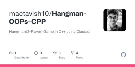 Github Mactavish10hangman Oops Cpp Hangman2 Player Game In C