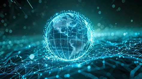 Digital Globe With Network Connections On A Blue Background Stock Footage Video Of Background