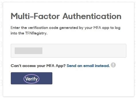 TFNRegistry UI How Do I Use MFA Somos